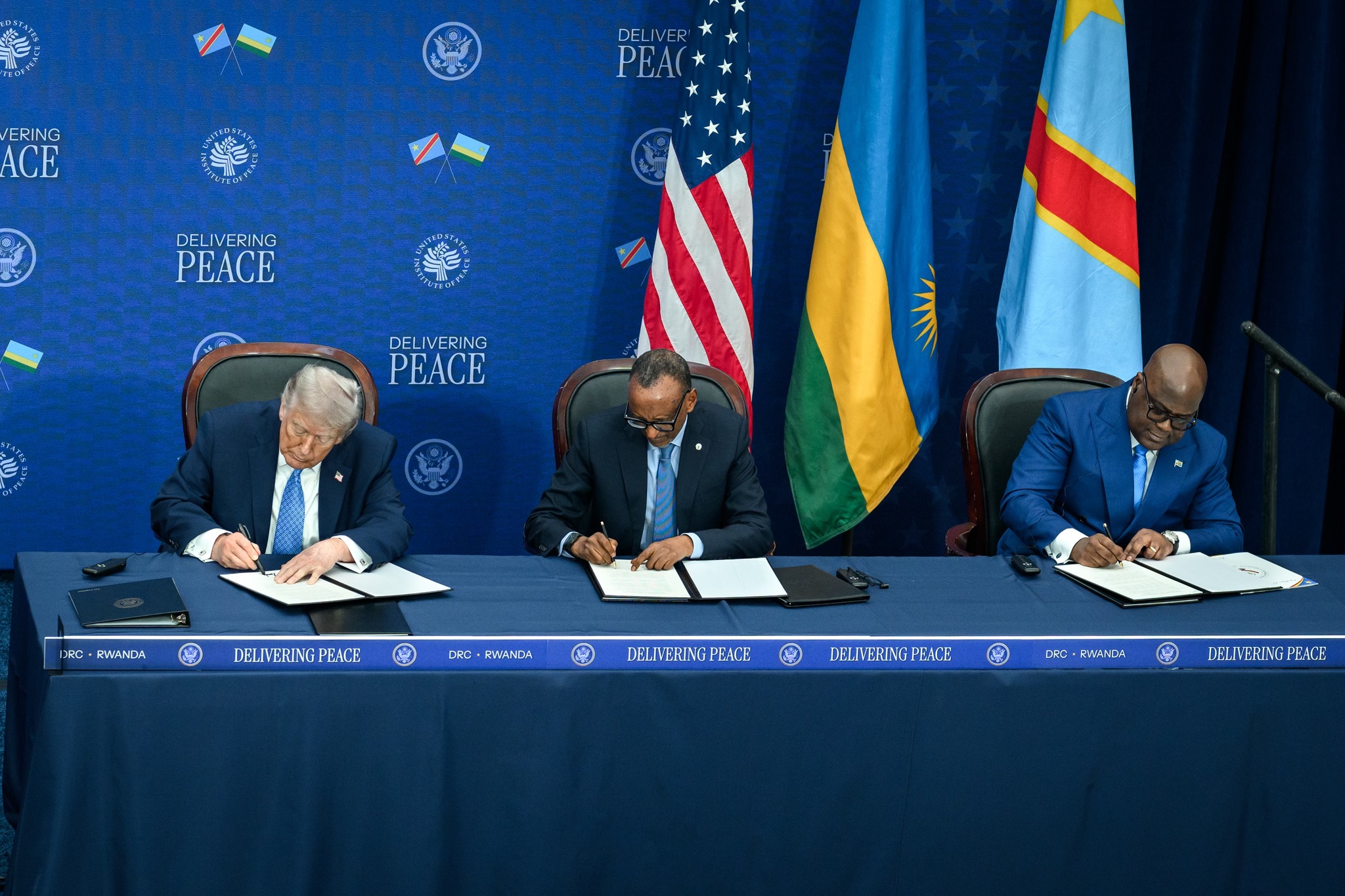 Leaders of Rwanda and DR Congo sign peace deal alongside Donald Trump ...
